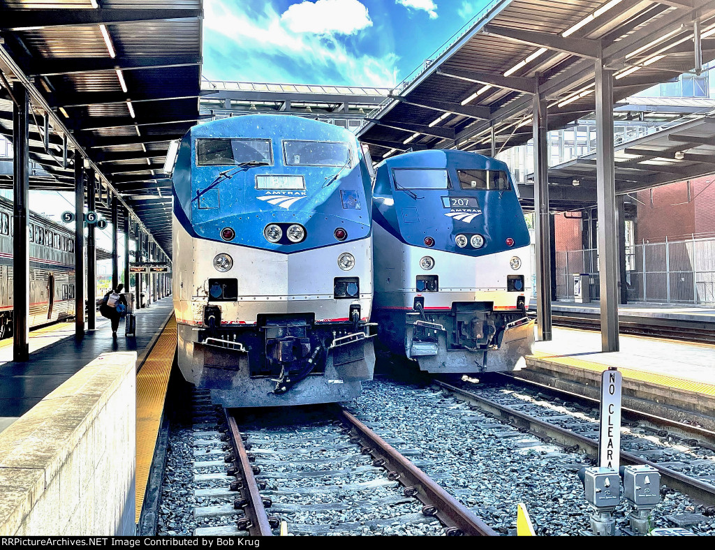 Amtrak power staged at Seattle King Street Station